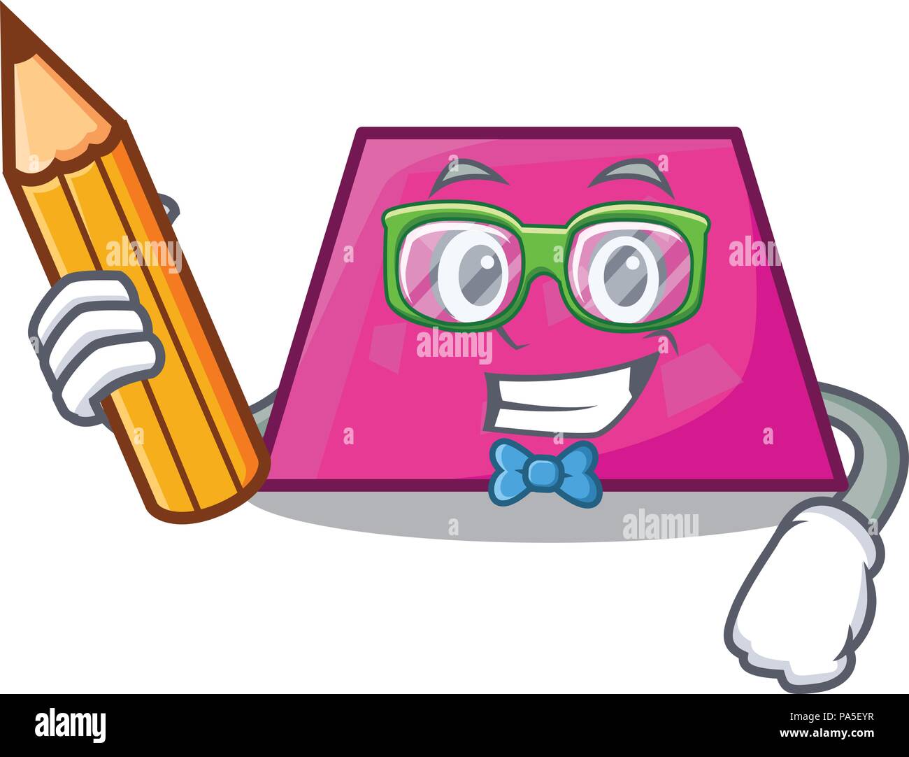 Student trapezoid character cartoon style vector illustration Stock ...