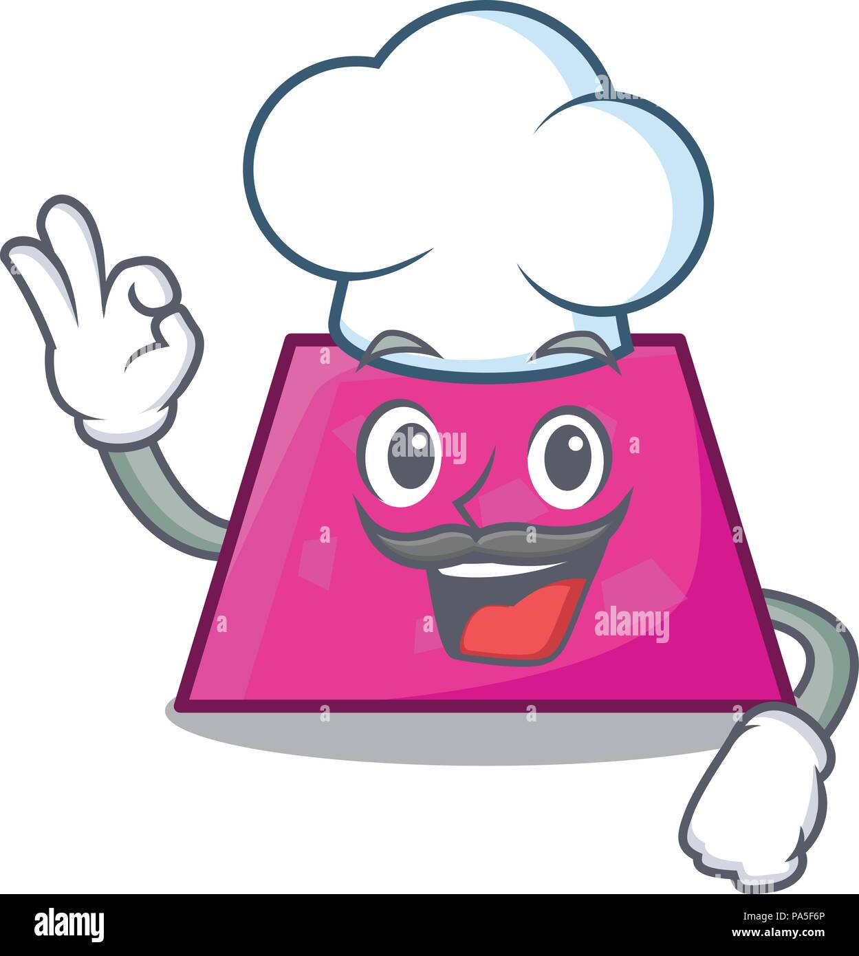 Chef trapezoid character cartoon style vector illustration Stock Vector ...
