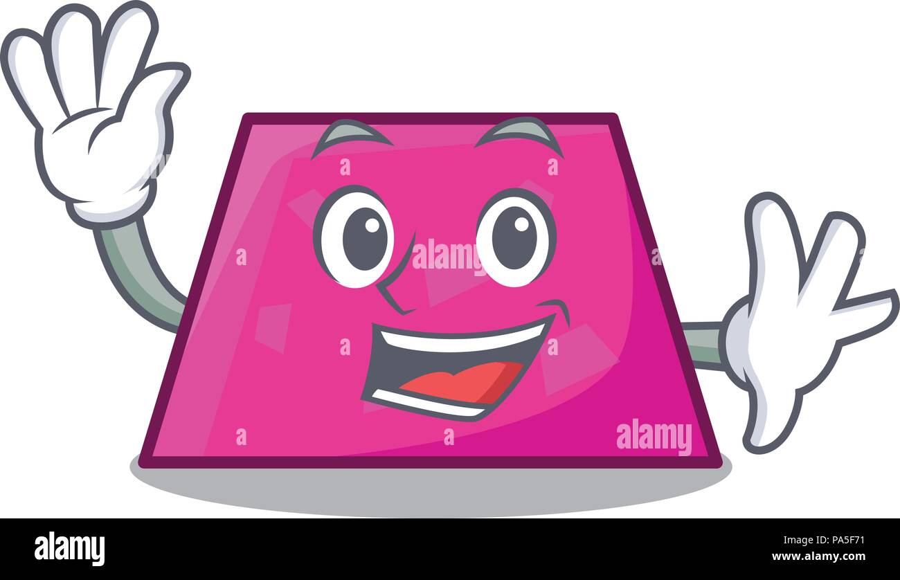 Waving trapezoid character cartoon style vector illustration Stock ...