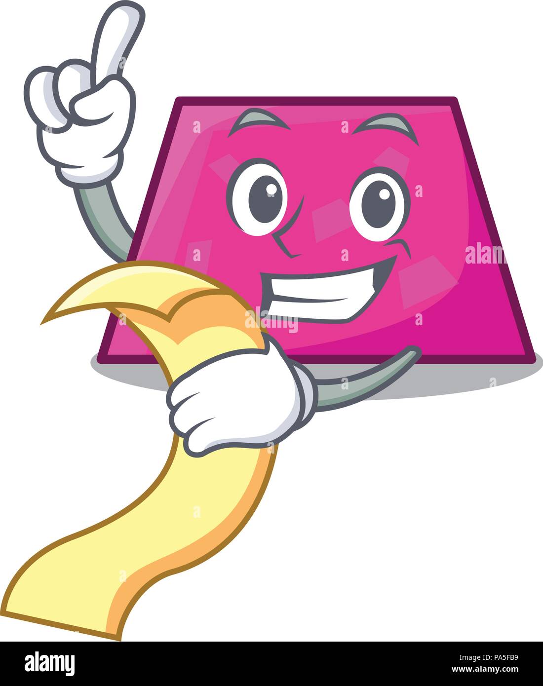 With menu trapezoid mascot cartoon style vector illustration Stock ...