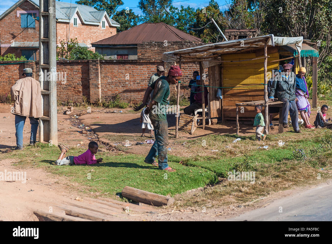 ANTANANARIVO, MADAGASCAR - JUNE 29, 2011: Unidentified Madagascar ...