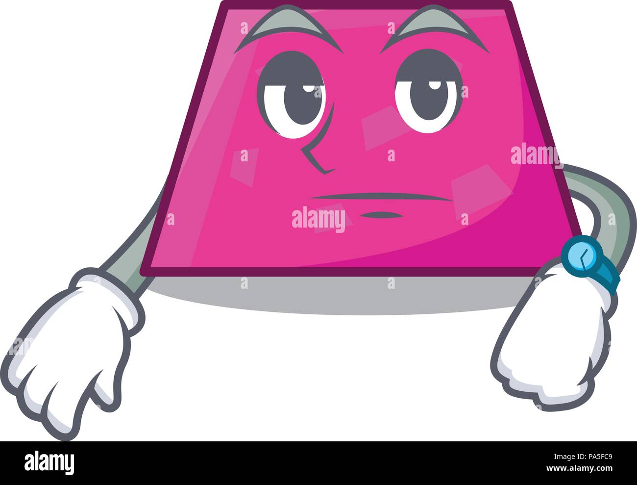 Waiting trapezoid mascot cartoon style vector illustration Stock Vector ...