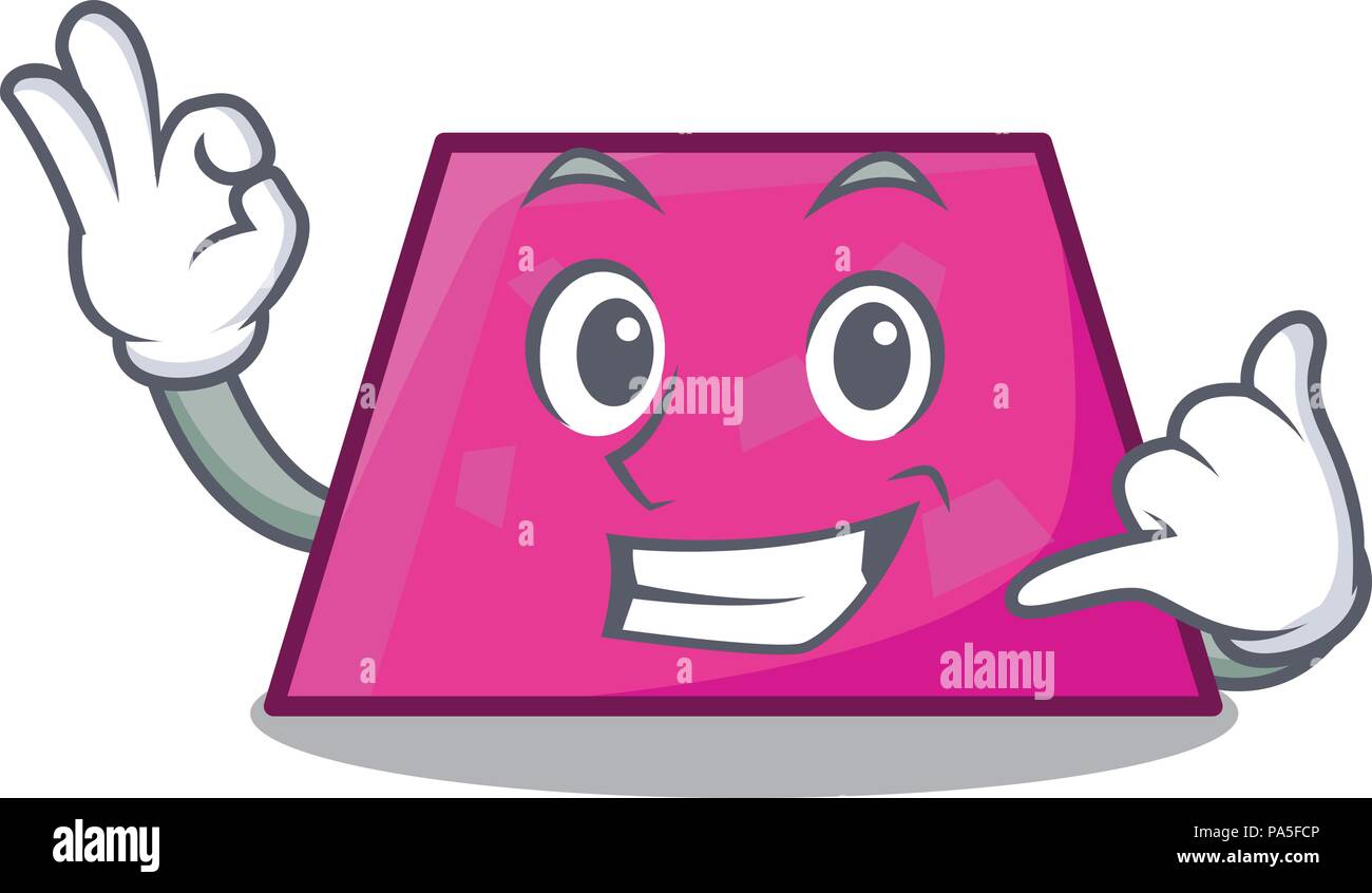 Call me trapezoid mascot cartoon style vector illustration Stock Vector ...