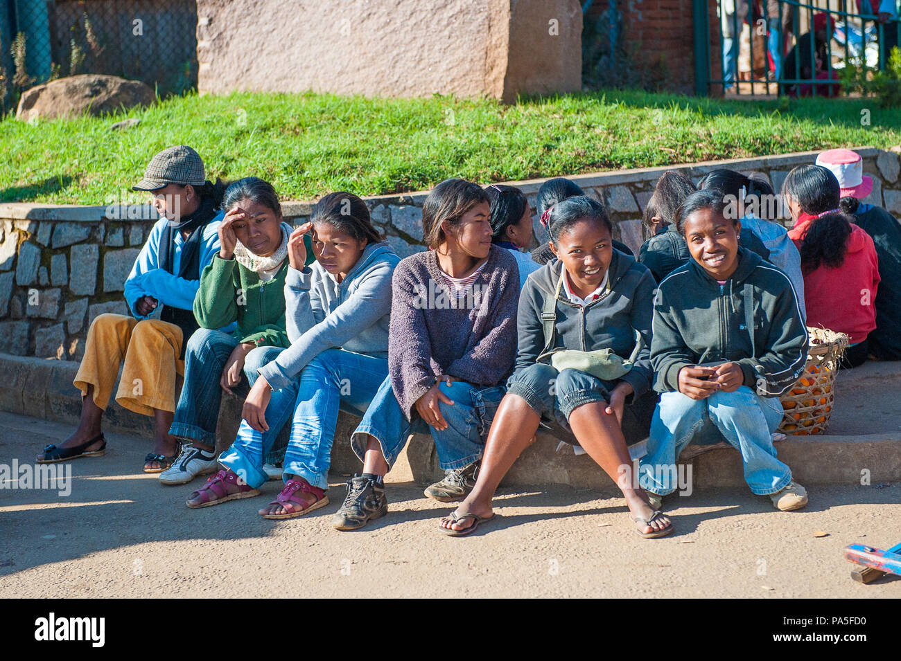ANTANANARIVO, MADAGASCAR - JUNE 29, 2011: Unidentified Madagascar ...