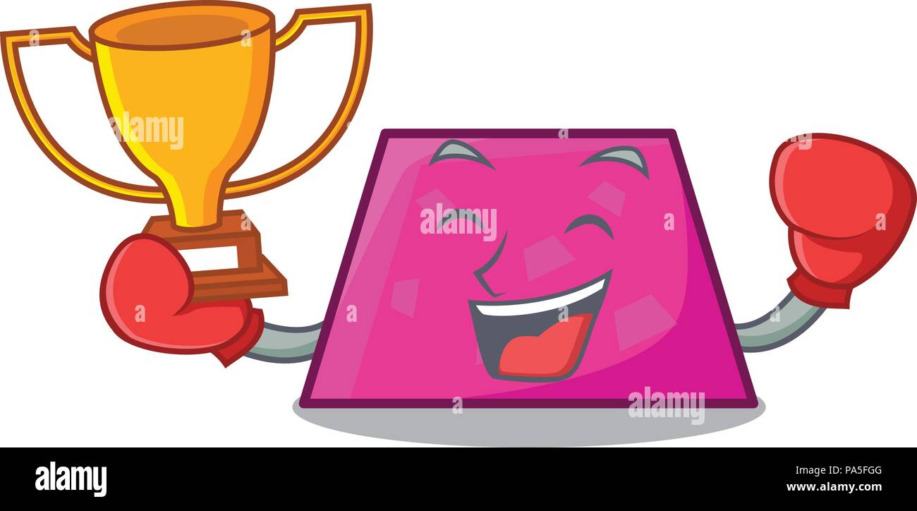 Boxing winner trapezoid mascot cartoon style vector illustration Stock ...