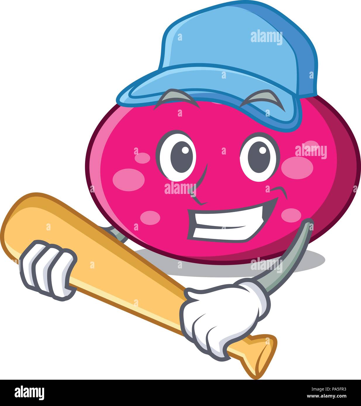 Playing baseball ellipse character cartoon style vector illustration ...