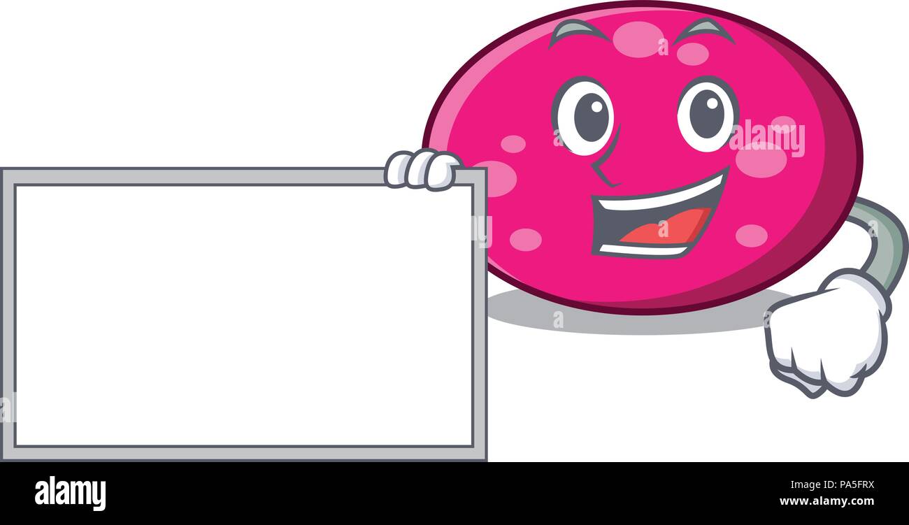 With board ellipse character cartoon style vector illustration Stock ...