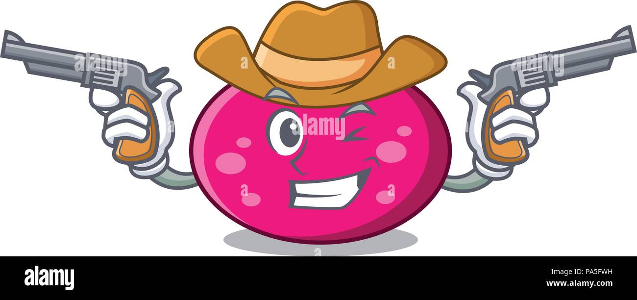 Cowboy ellipse character cartoon style vector illustration Stock Vector ...