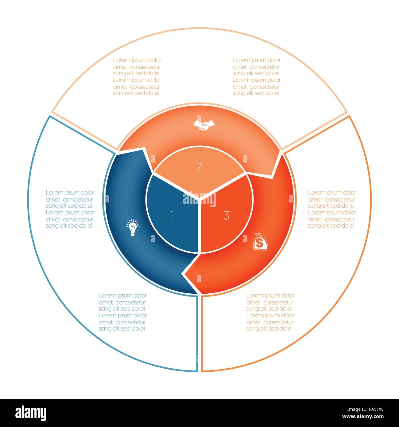 Ring of arrows Infographic. Chart template for presentation 3 options ...