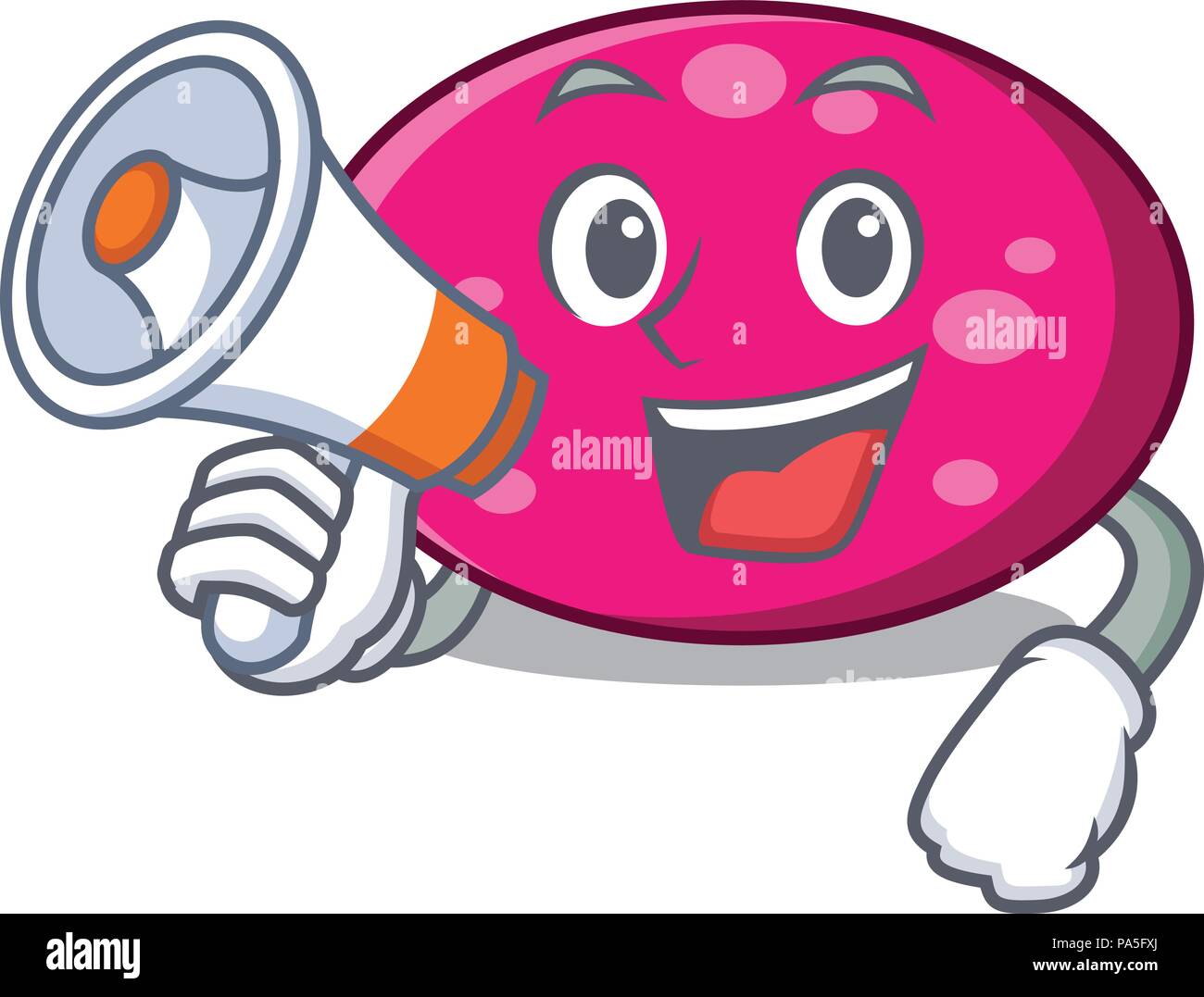 With megaphone ellipse character cartoon style vector illustration ...