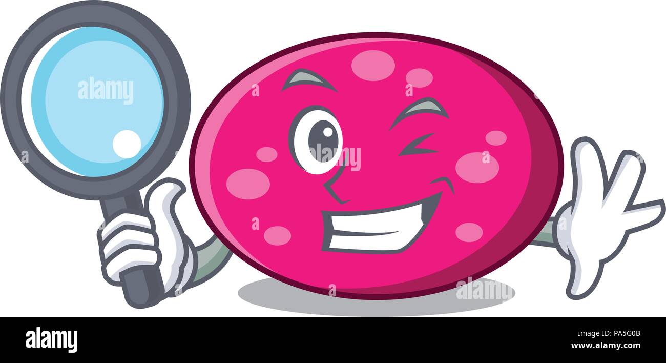 Detective ellipse character cartoon style vector illustration Stock ...