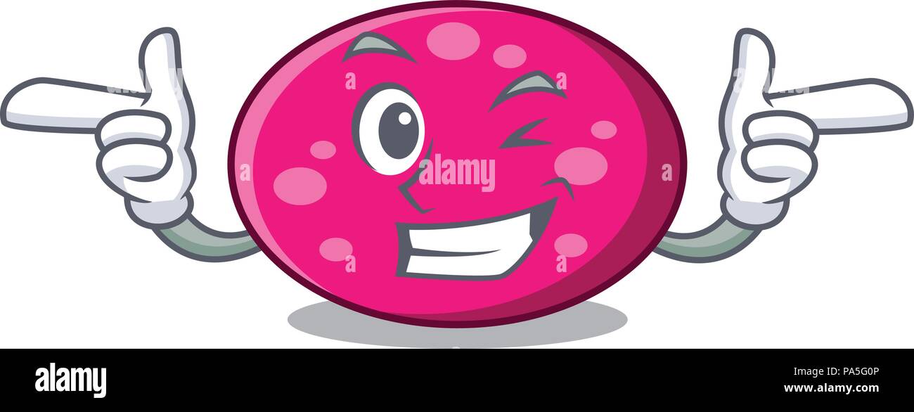 Wink ellipse character cartoon style vector illustration Stock Vector ...