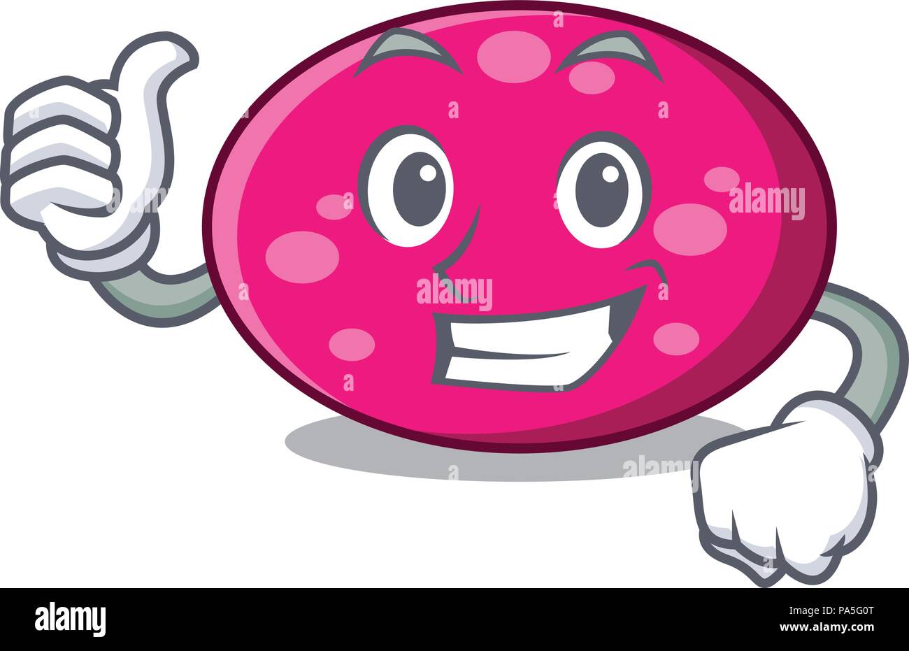 Thumbs up ellipse character cartoon style vector illustration Stock ...