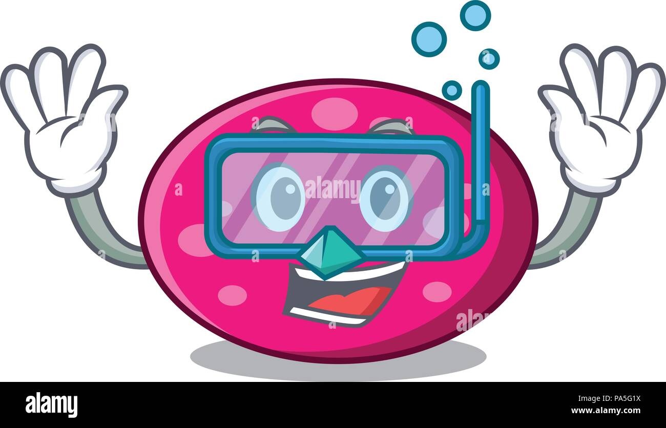 Diving ellipse character cartoon style vector illustration Stock Vector ...