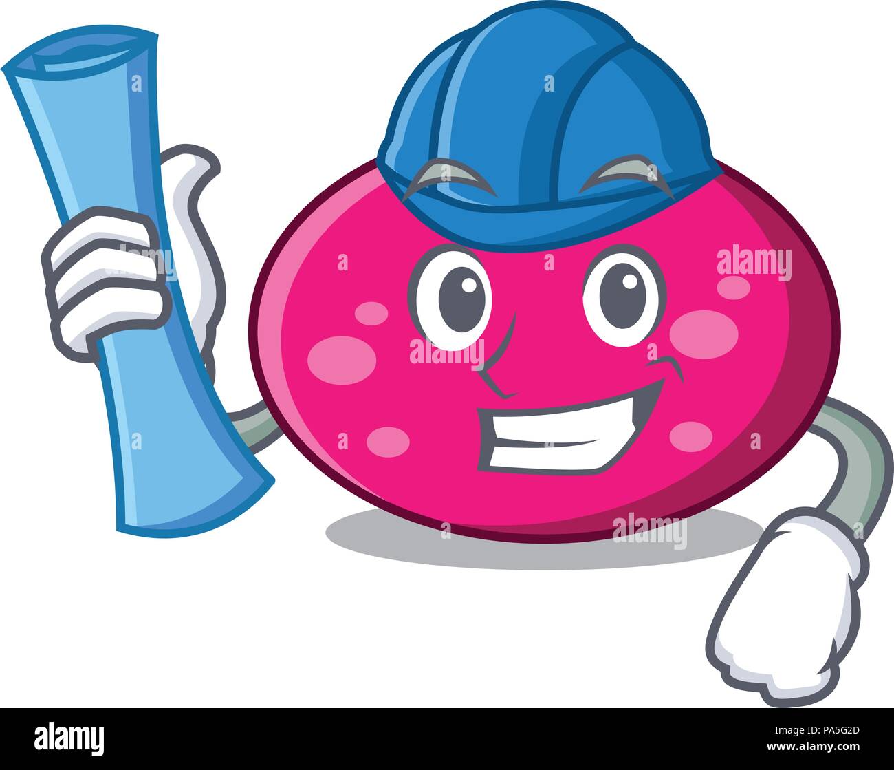 Architect ellipse character cartoon style vector illustration Stock ...