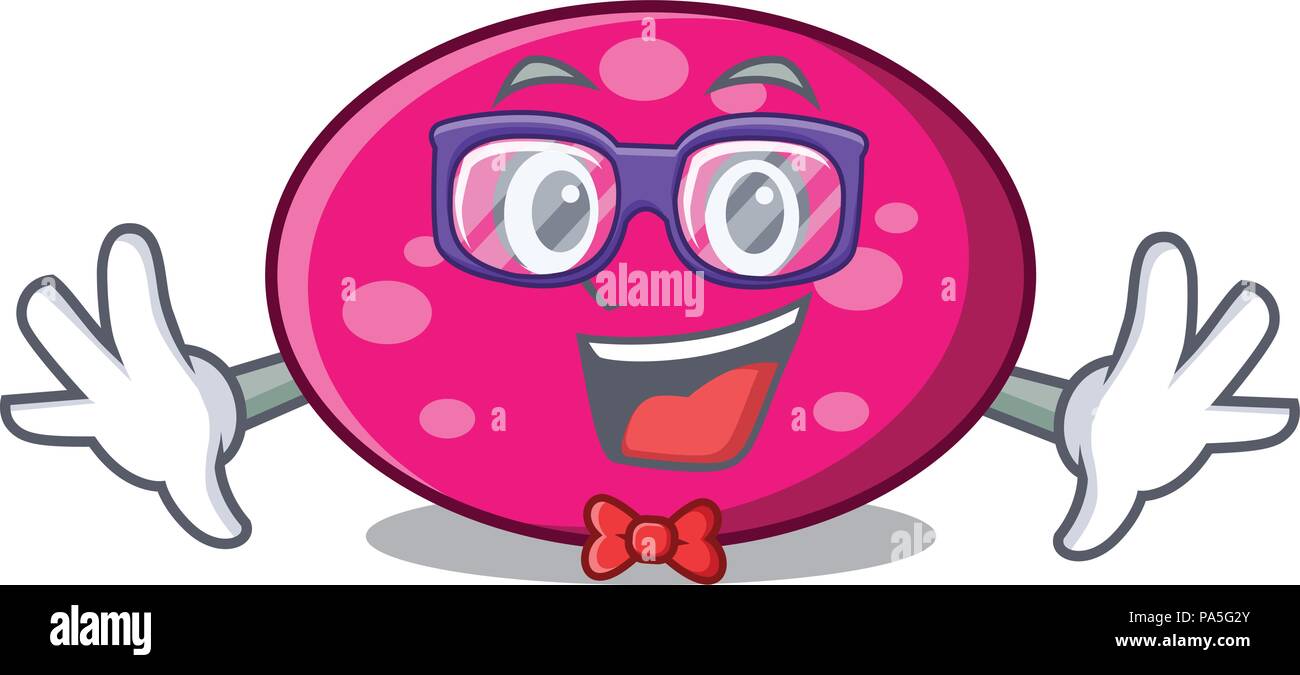 Geek ellipse character cartoon style vector illustration Stock Vector ...