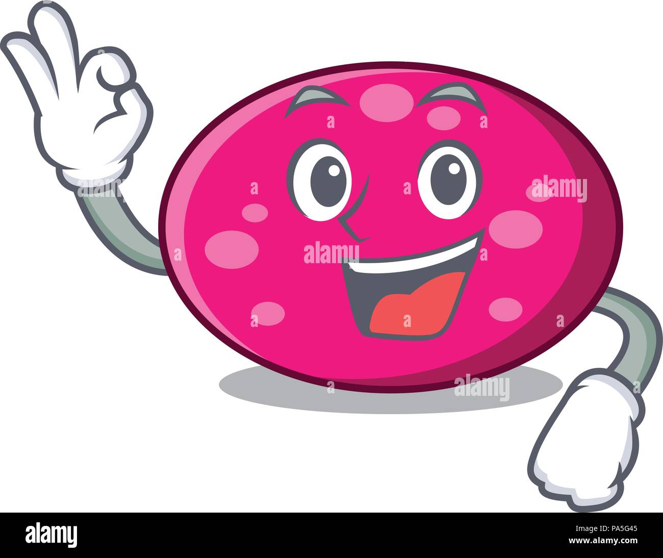 Okay ellipse character cartoon style vector illustration Stock Vector ...