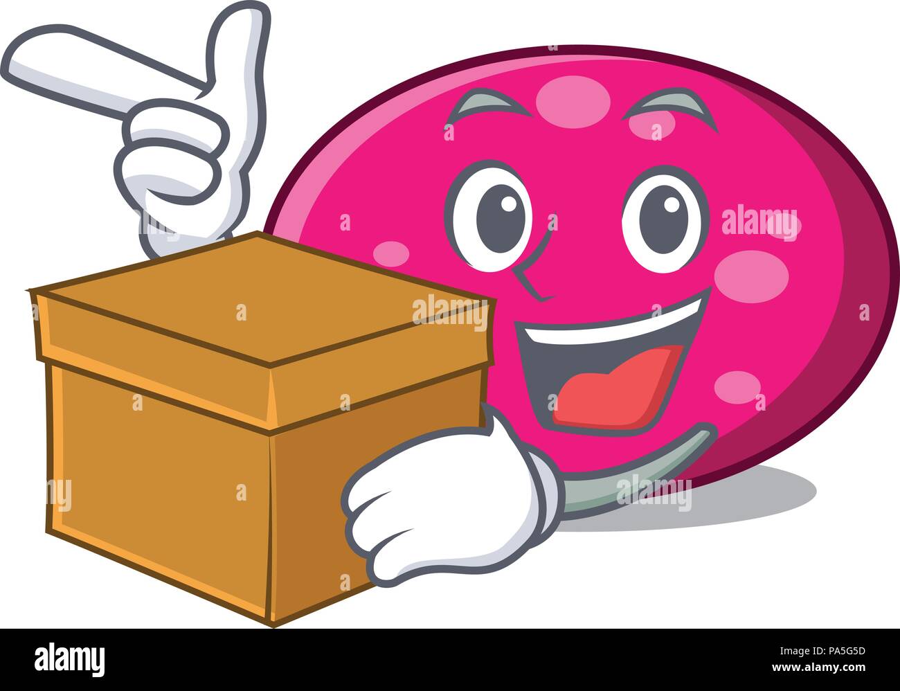 With box ellipse character cartoon style vector illustration Stock ...
