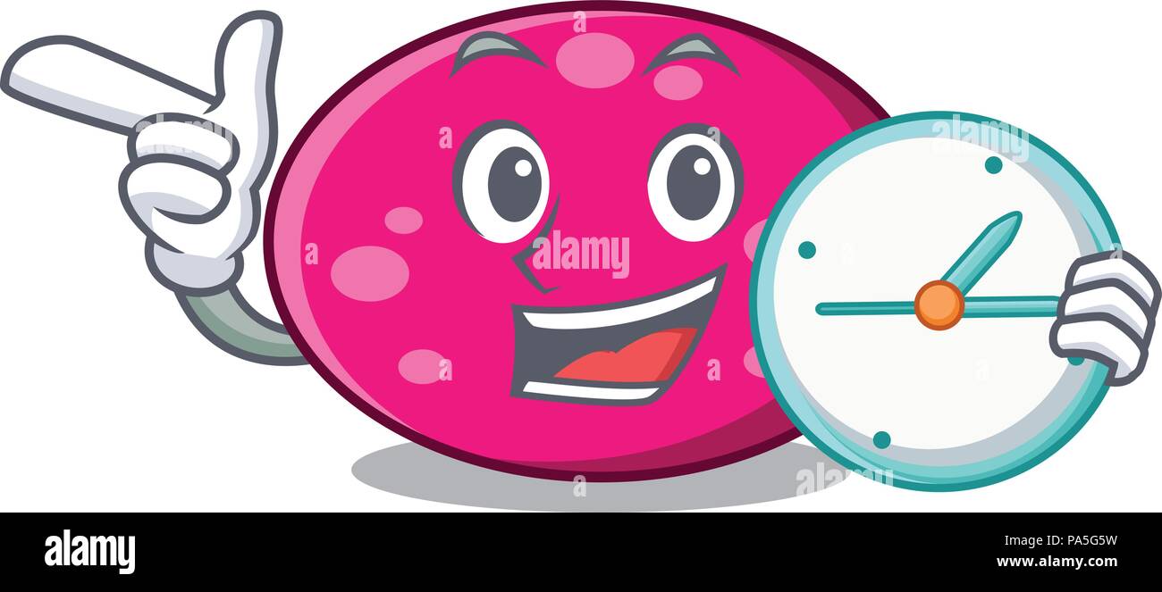 With clock ellipse character cartoon style vector illustration Stock ...