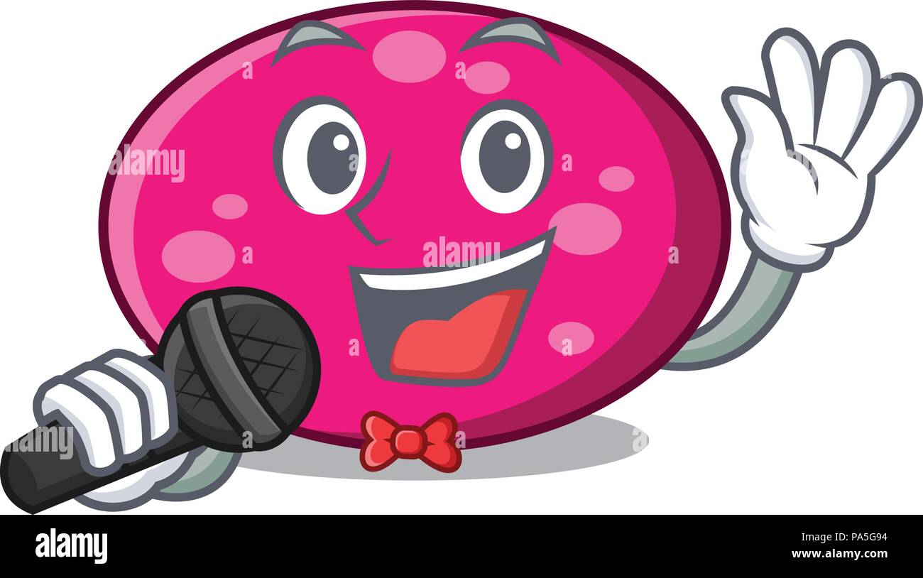 Singing ellipse mascot cartoon style vector illustration Stock Vector ...
