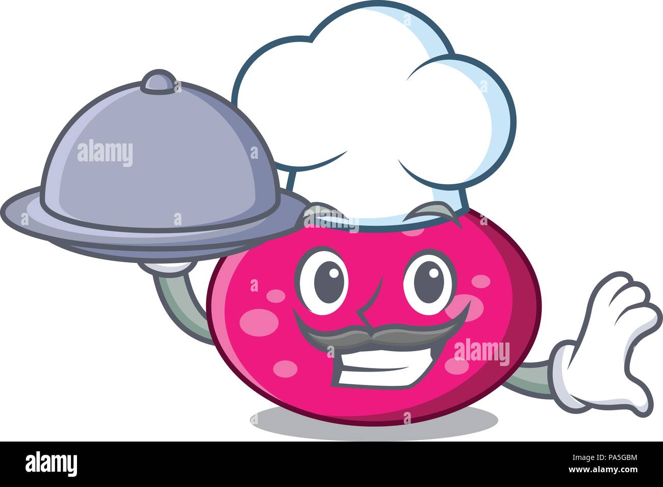 Chef with food ellipse mascot cartoon style vector illustration Stock ...