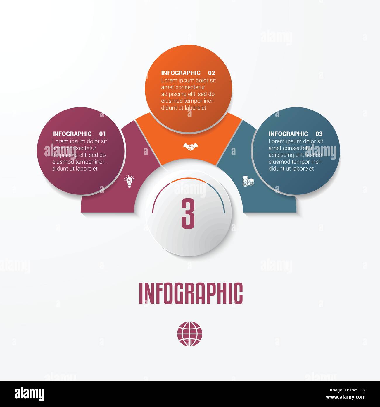 Set Chart Template Elements Infographics Conceptual Cyclic Processes ...