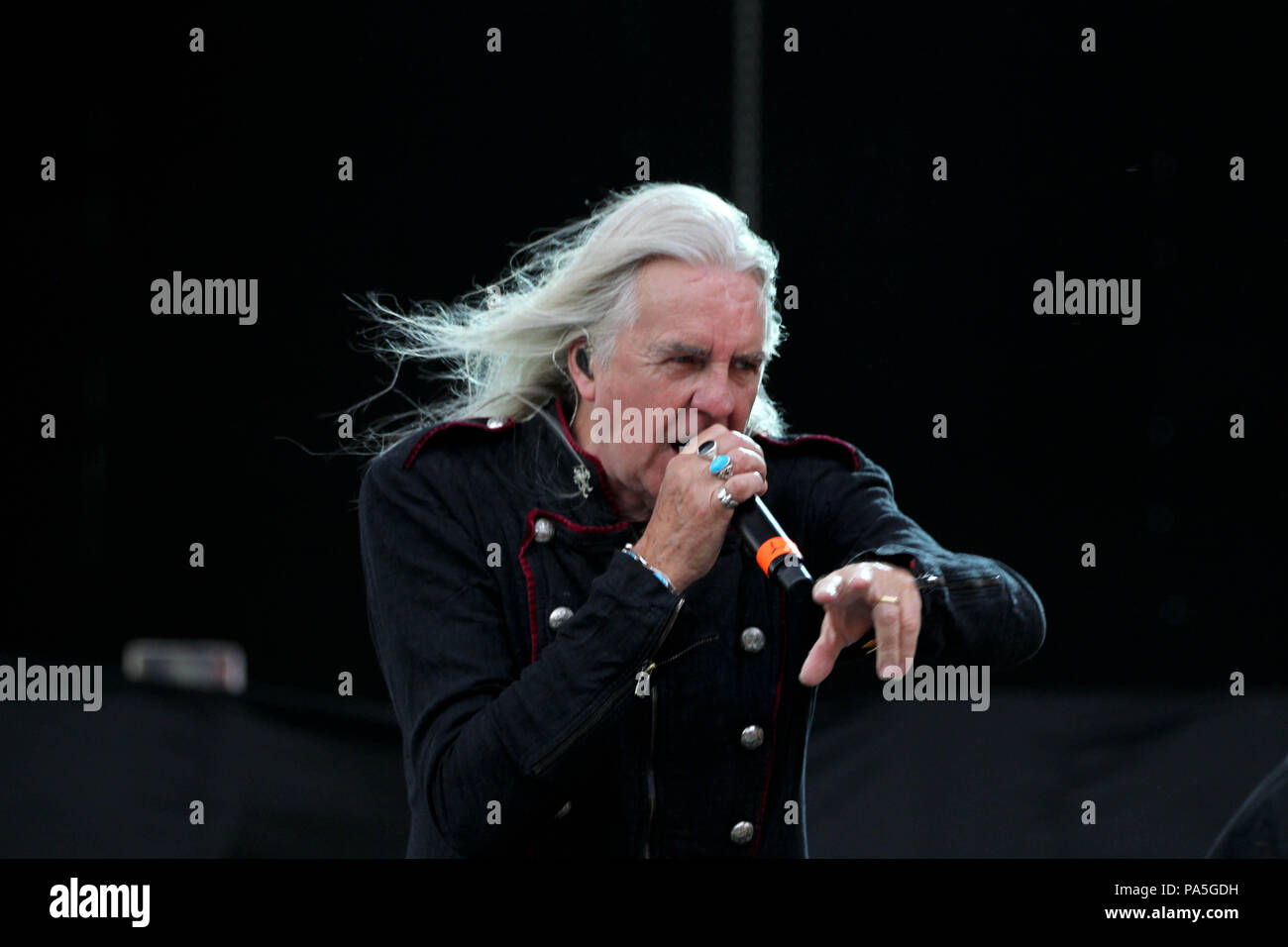 Vocalist Biff Byford Of English Heavy Metal Group Saxon Performing Live ...