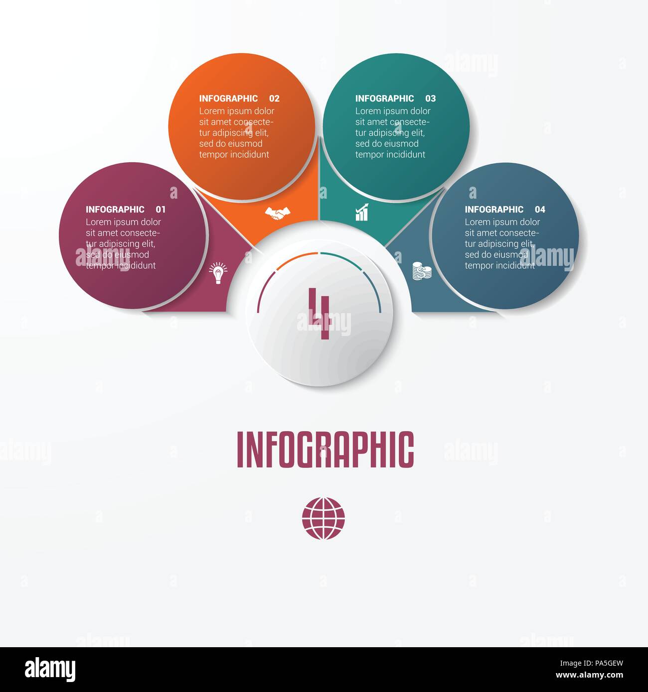 Set Chart Template Elements Infographics Conceptual Cyclic Processes ...