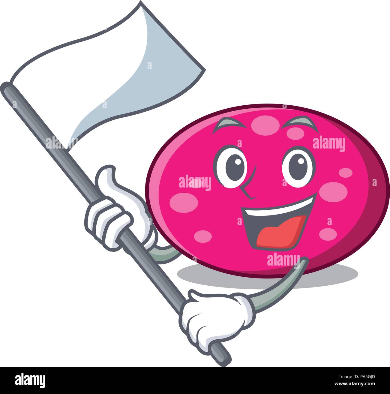 With flag ellipse mascot cartoon style vector illustration Stock Vector ...