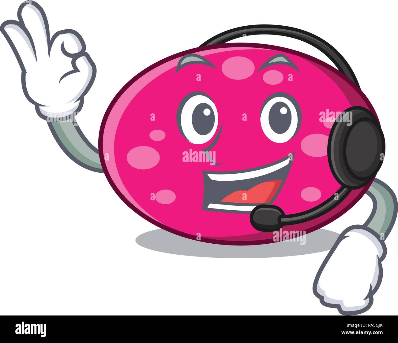 With headphone ellipse mascot cartoon style vector illustration Stock ...