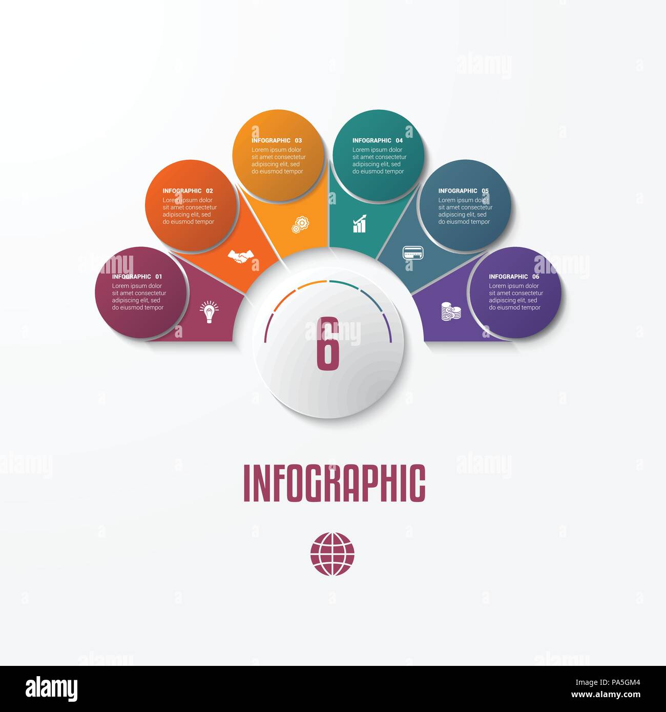 Set Chart Template Elements Infographics Conceptual Cyclic Processes ...