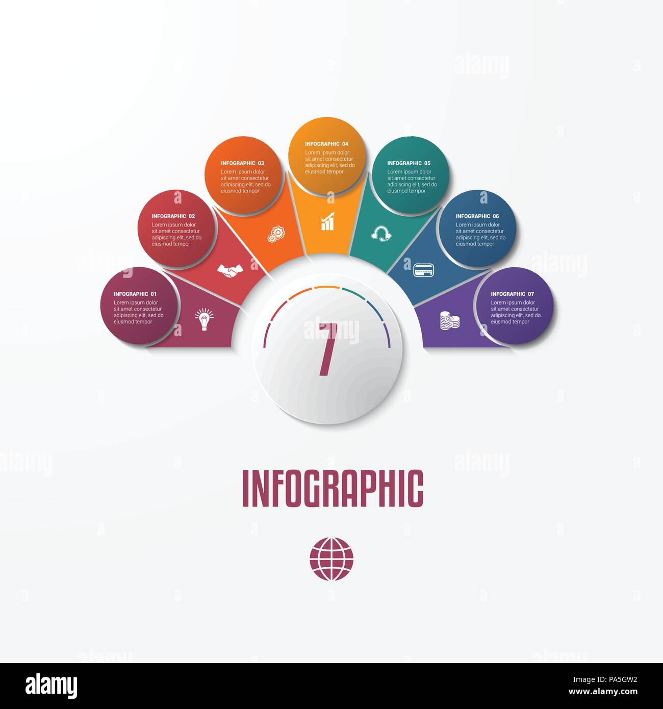 Set Chart Template Elements Infographics Conceptual Cyclic Processes ...