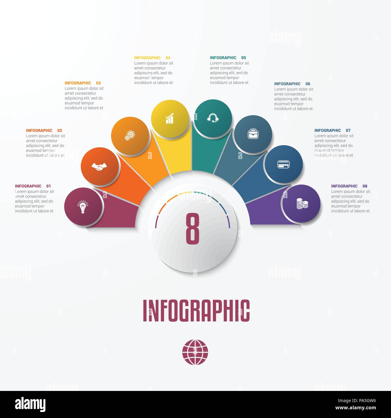 Set Chart Template Elements Infographics Conceptual Cyclic Processes ...