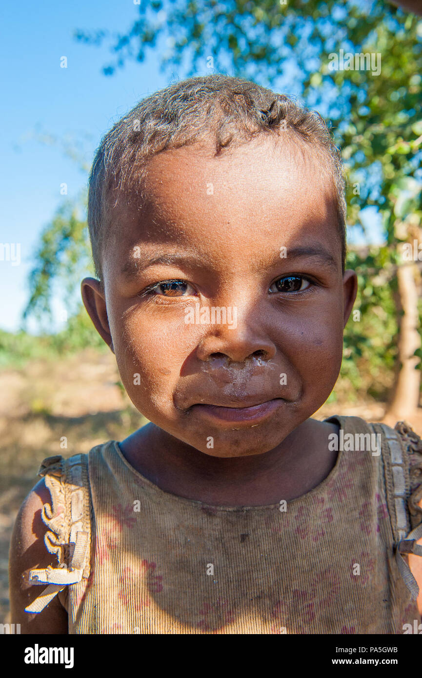 MADAGASCAR - JULY 3, 2011: Portrait of an unidentified beautiful ...