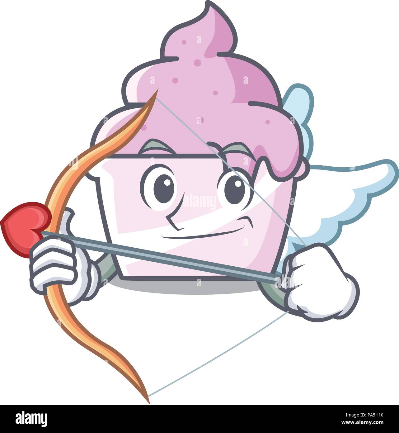 Cupid ice cream paper cup character cartoon vector illustration Stock ...