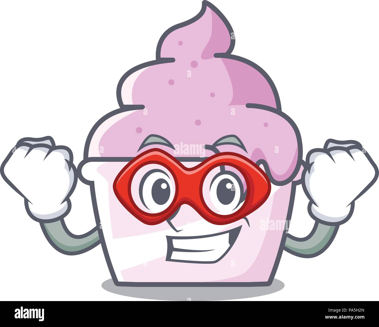 Super hero ice cream paper cup character cartoon vector illustration ...