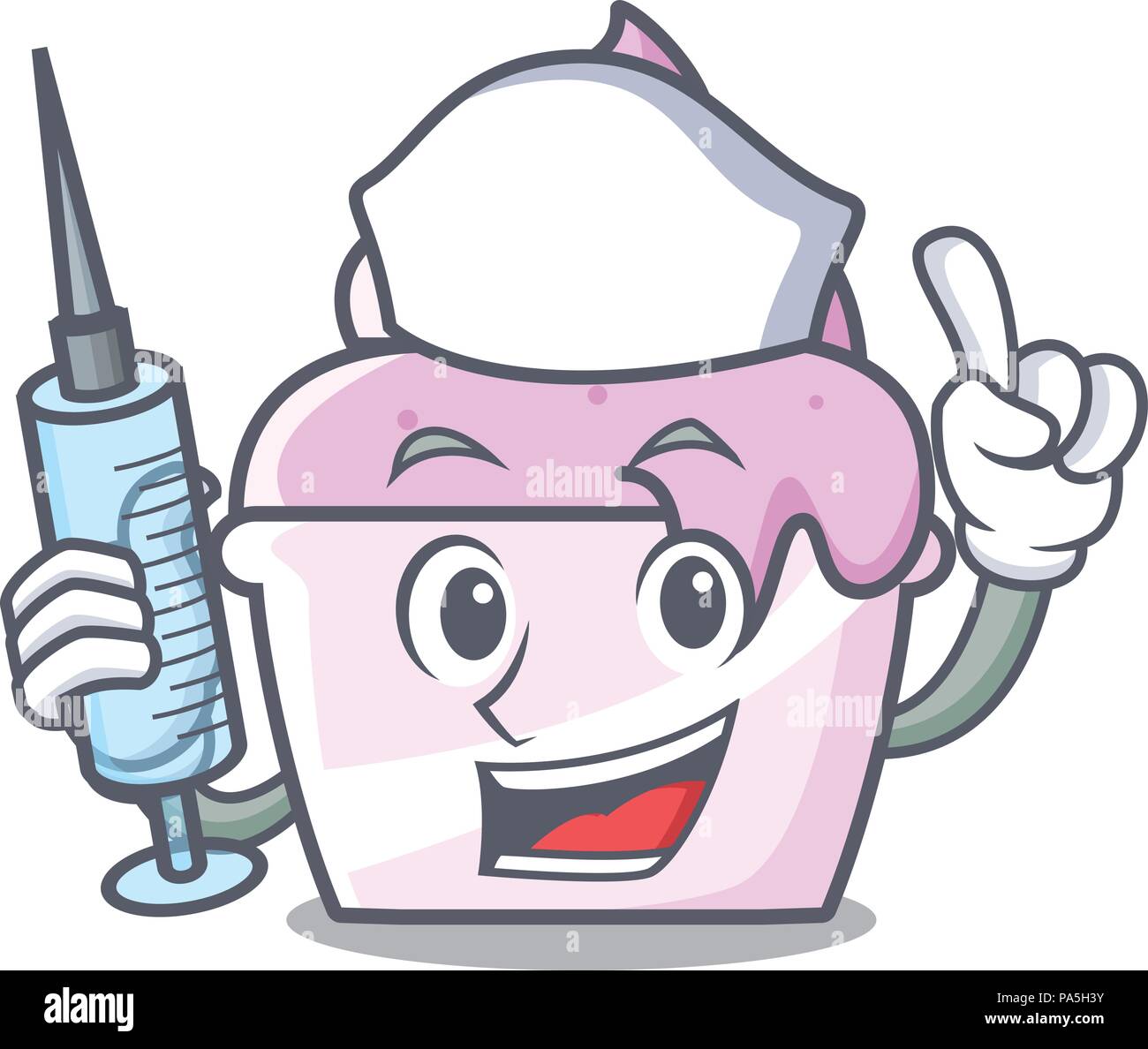 Nurse ice cream paper cup character cartoon vector illustration Stock ...