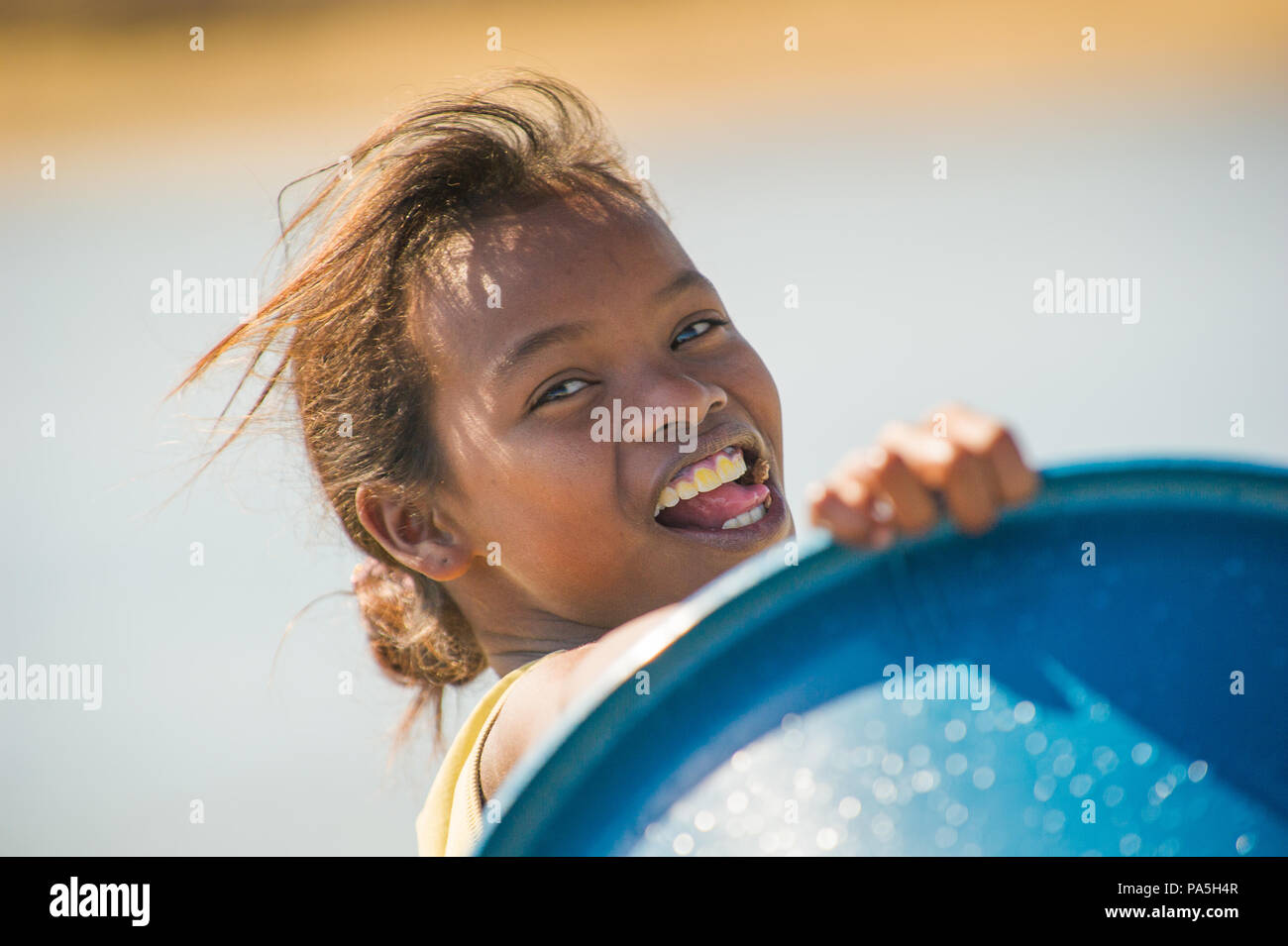 MADAGASCAR - JULY 5, 2011: Portrait of an unidentified beautiful girl ...