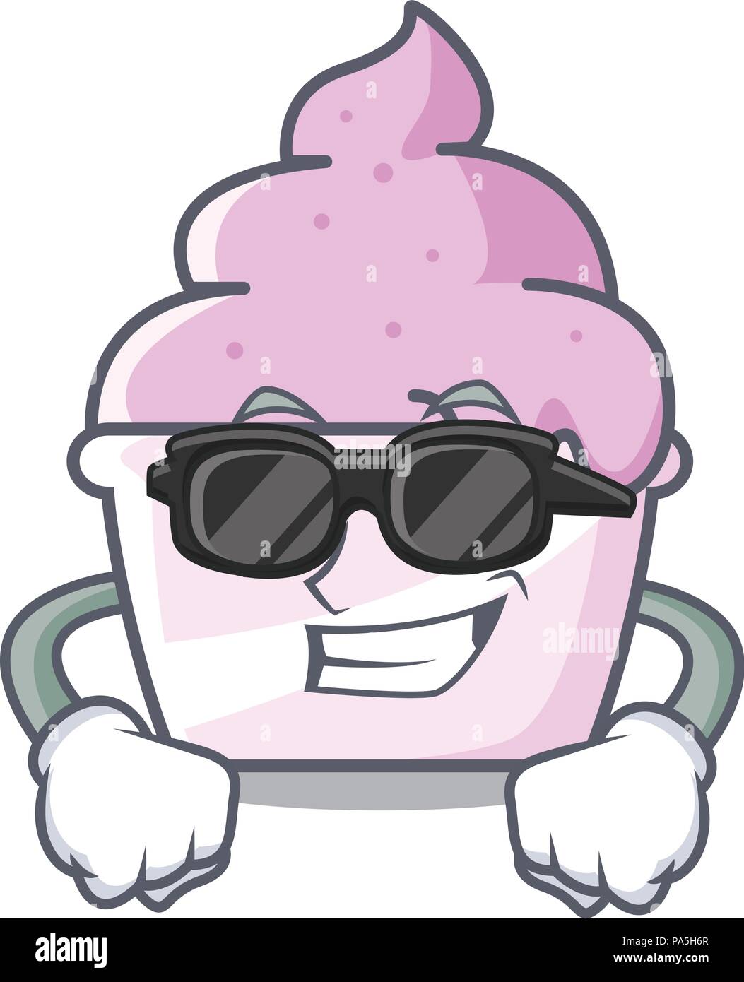 Super cool ice cream paper cup character cartoon vector illustration ...