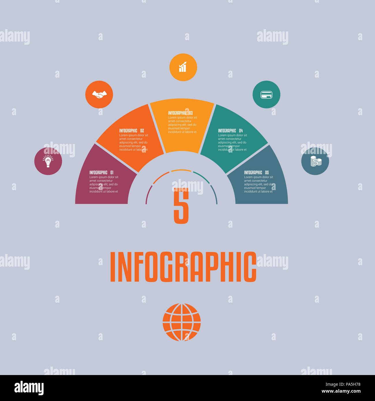 Template text areas on five positions hi-res stock photography and ...