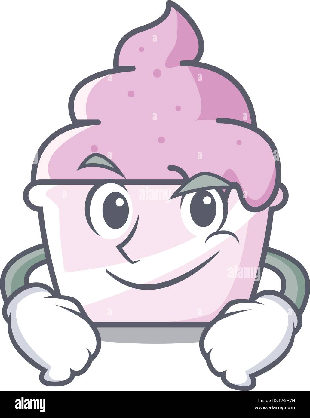 Smirking ice cream paper cup character cartoon vector illustration ...