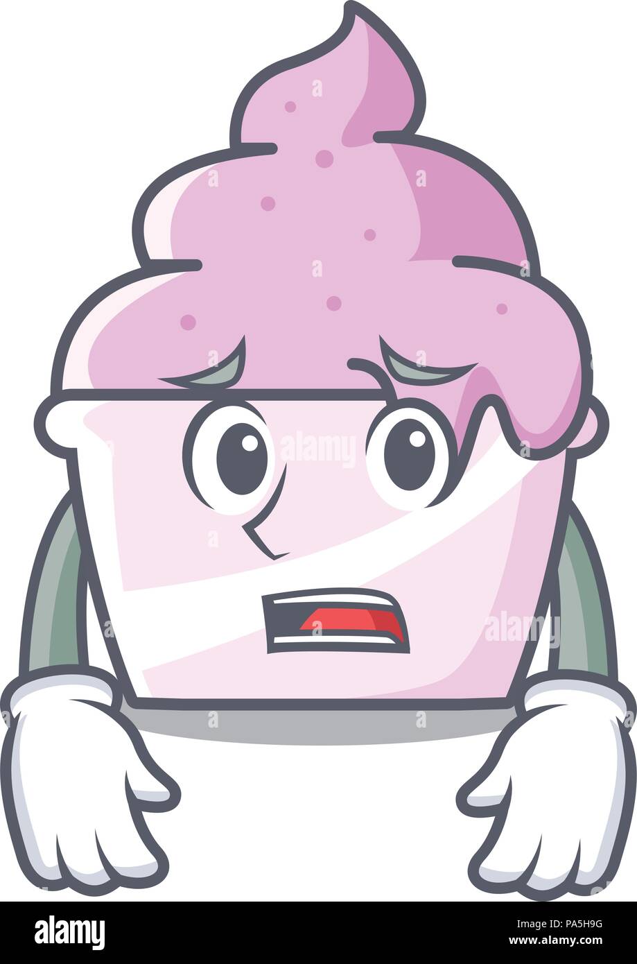 Afraid ice cream paper cup mascot cartoon vector illustration Stock ...