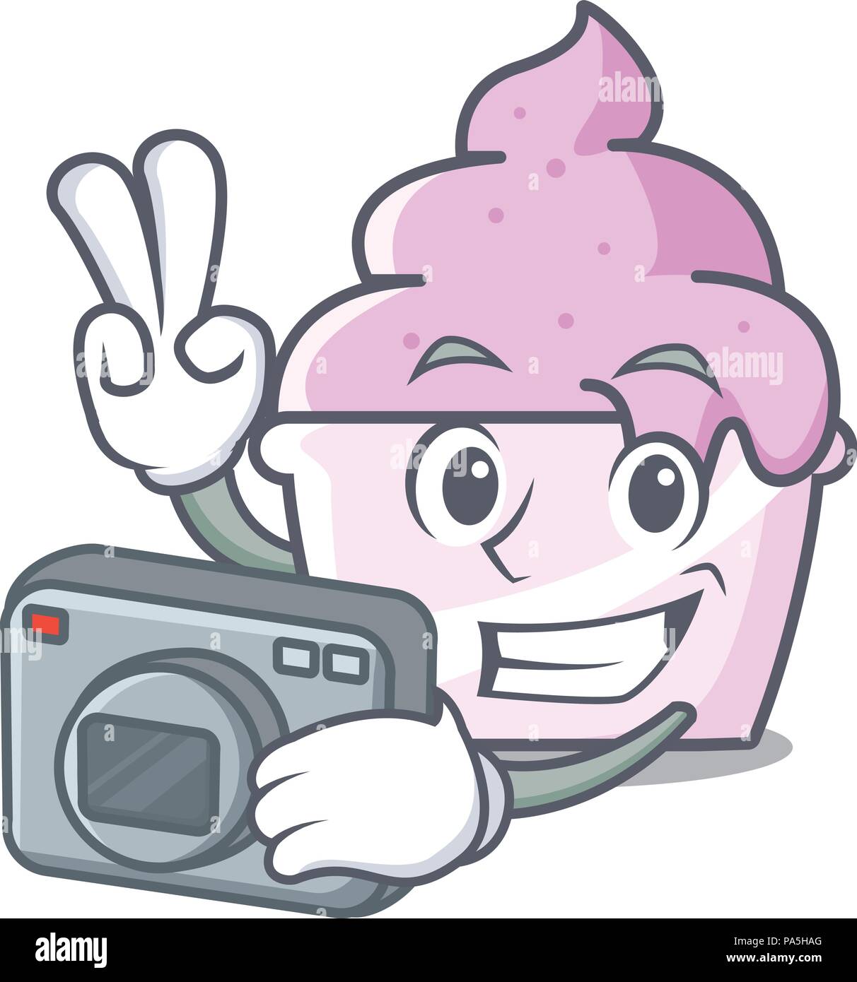 Photographer ice cream paper cup mascot cartoon vector illustration ...