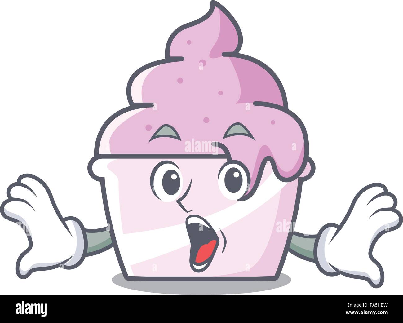 Surprised ice cream paper cup mascot cartoon vector illustration Stock ...