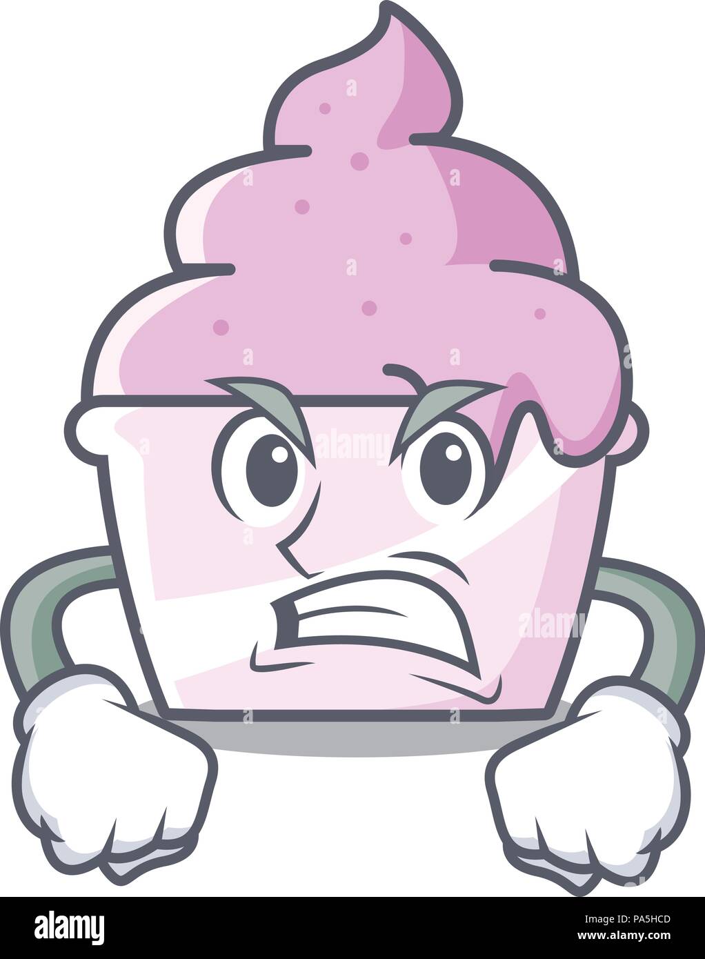Angry ice cream paper cup mascot cartoon vector illustration Stock ...