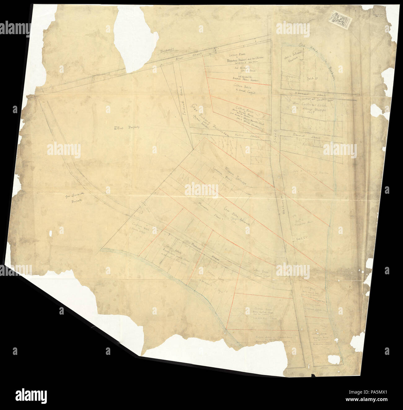 Boston map 1600's hi-res stock photography and images - Alamy