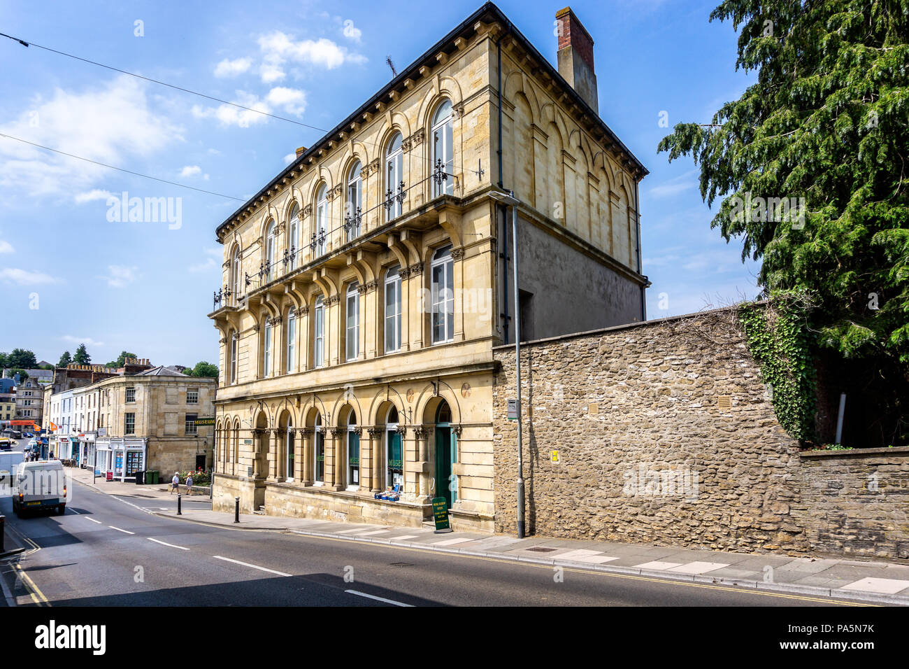 Iconic Frome museum building taken in North Parade, Frome, Somerset, UK ...