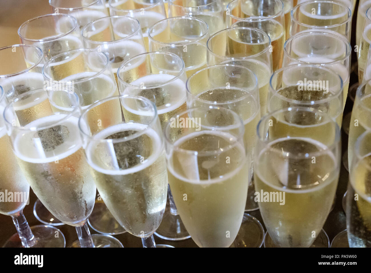 Champagne on tray Stock Photo - Alamy
