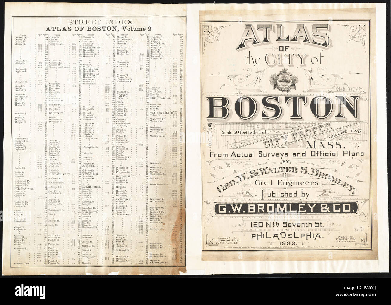 Historical street index map hi-res stock photography and images - Alamy