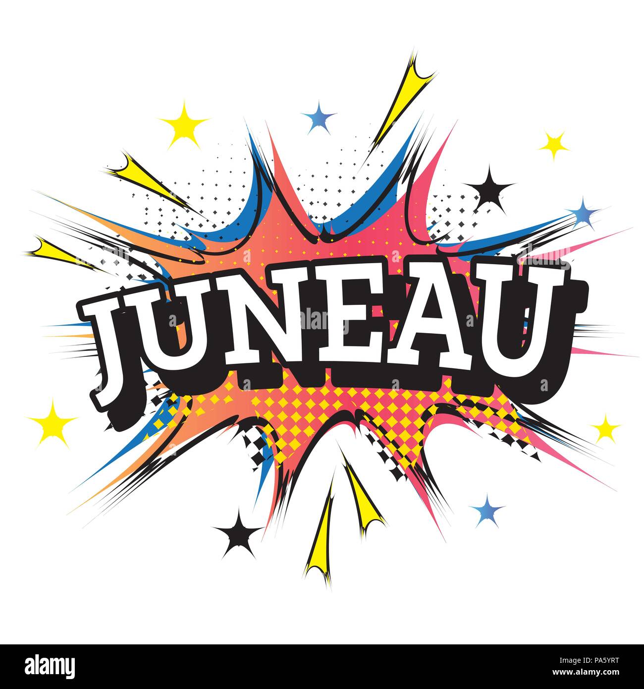 Juneau Comic Text in Pop Art Style. Vector Illustration Stock Vector ...